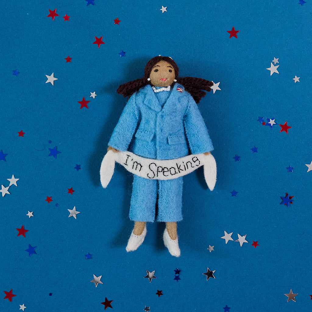 Hand Felted Kamala Harris "I'm Speaking" Madam Vice President Ornament ...