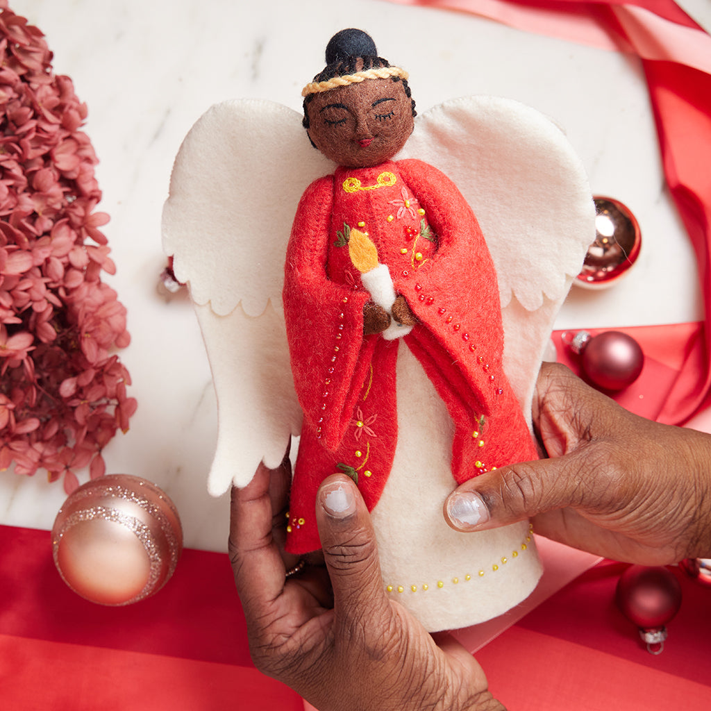 Hand Felted Brown Forest Grace Rudolph Ornament – Craftspring