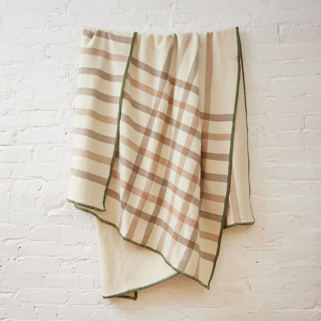 Handwoven Plaid Neutral Colors 100% Wool Blanket Throw – Craftspring