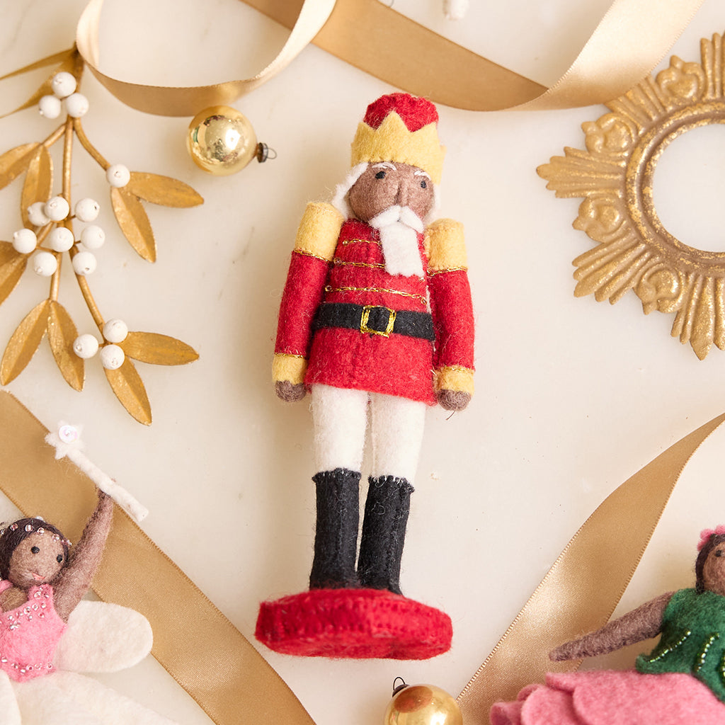 Hand-Felted Brown Skin Red Nutcracker Ballet Nutcracker Ornament ...