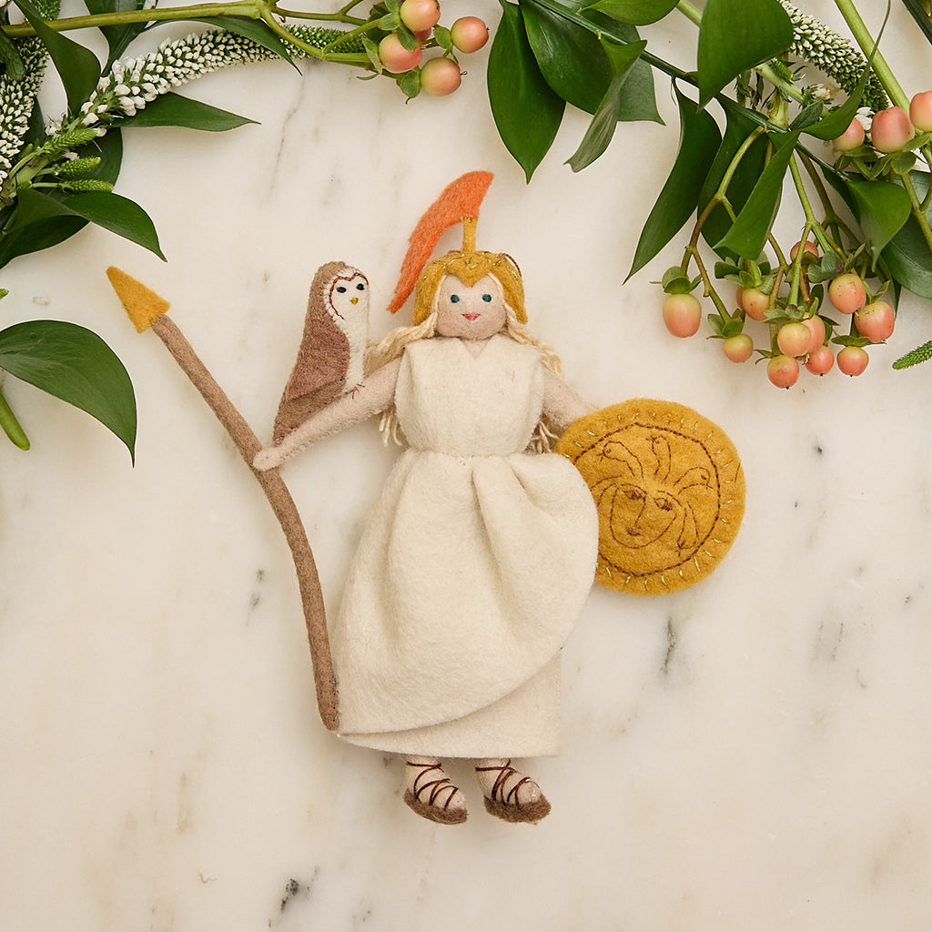 Athena with Owl Ornament | Handmade Greek Mythology Decor – Craftspring