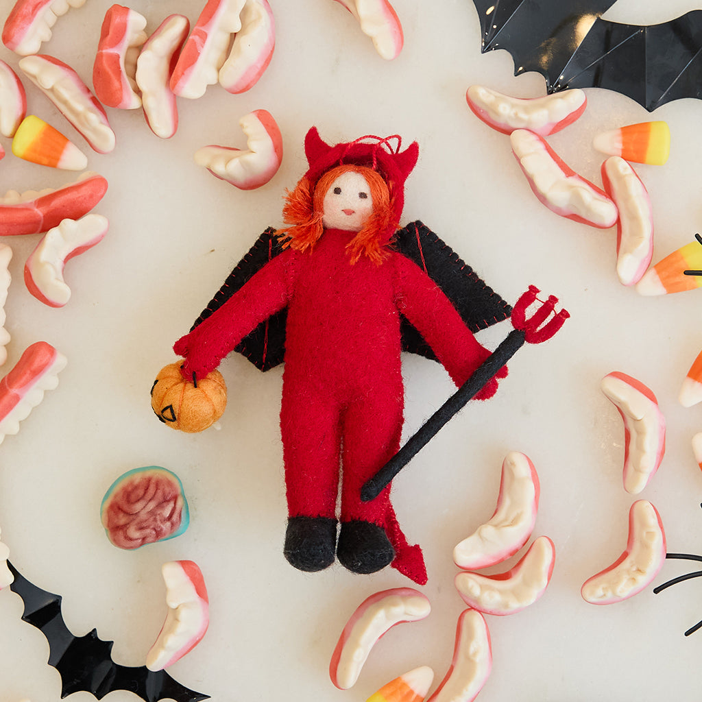 Devil Trick-or-Treater Ornament – Handmade Halloween Decor & Keepsake ...