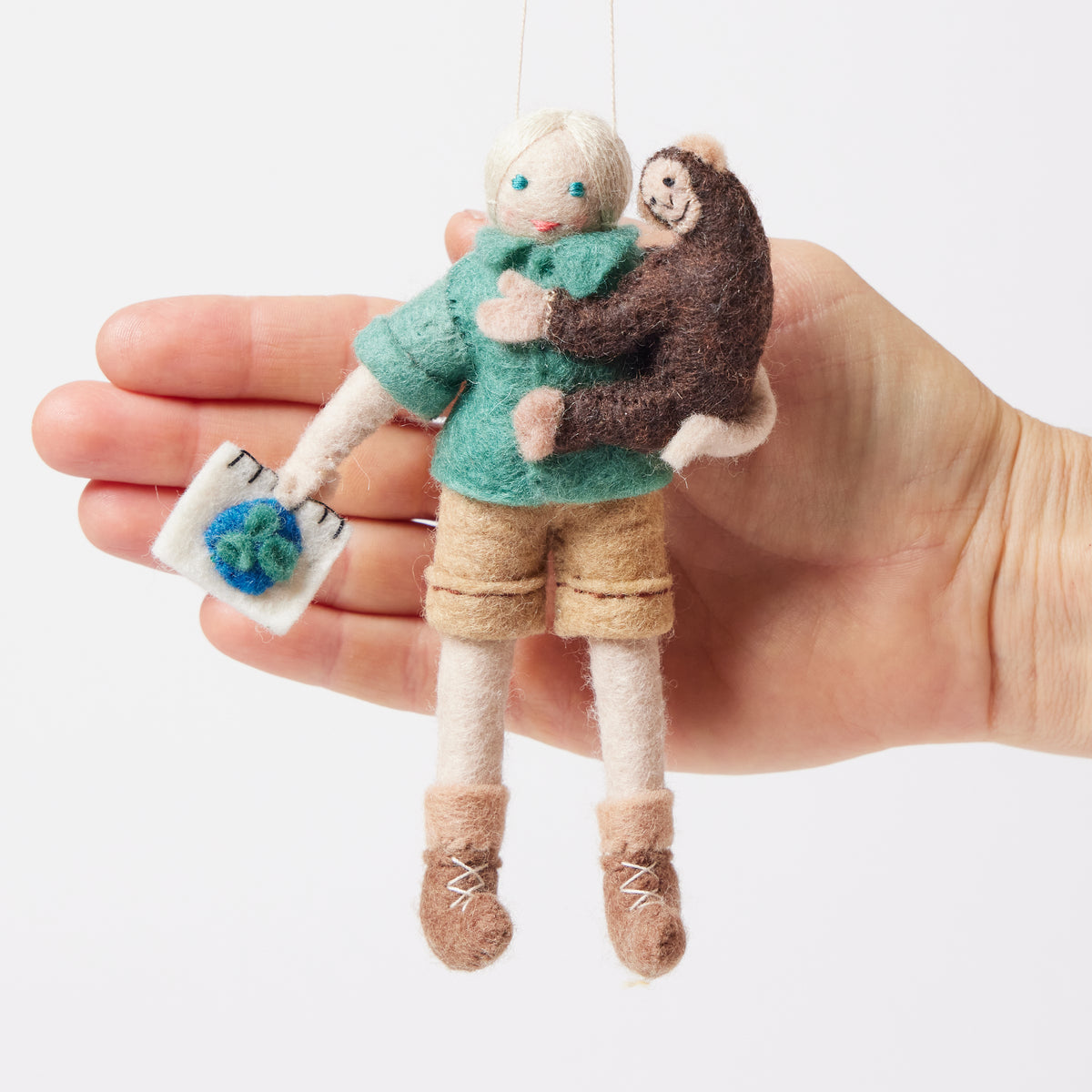 Jane Goodall with Field Notebook Ornament | Handmade Gift for Eco ...