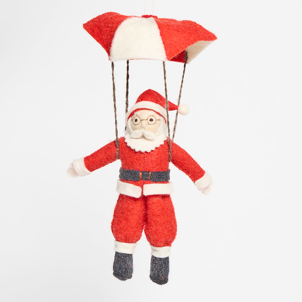 Hand Felted Red Parachute Santa Ornament – Craftspring