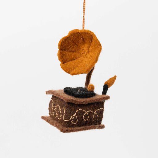 Hand Felted Brown Vintage Classic Phonograph Ornament – Craftspring