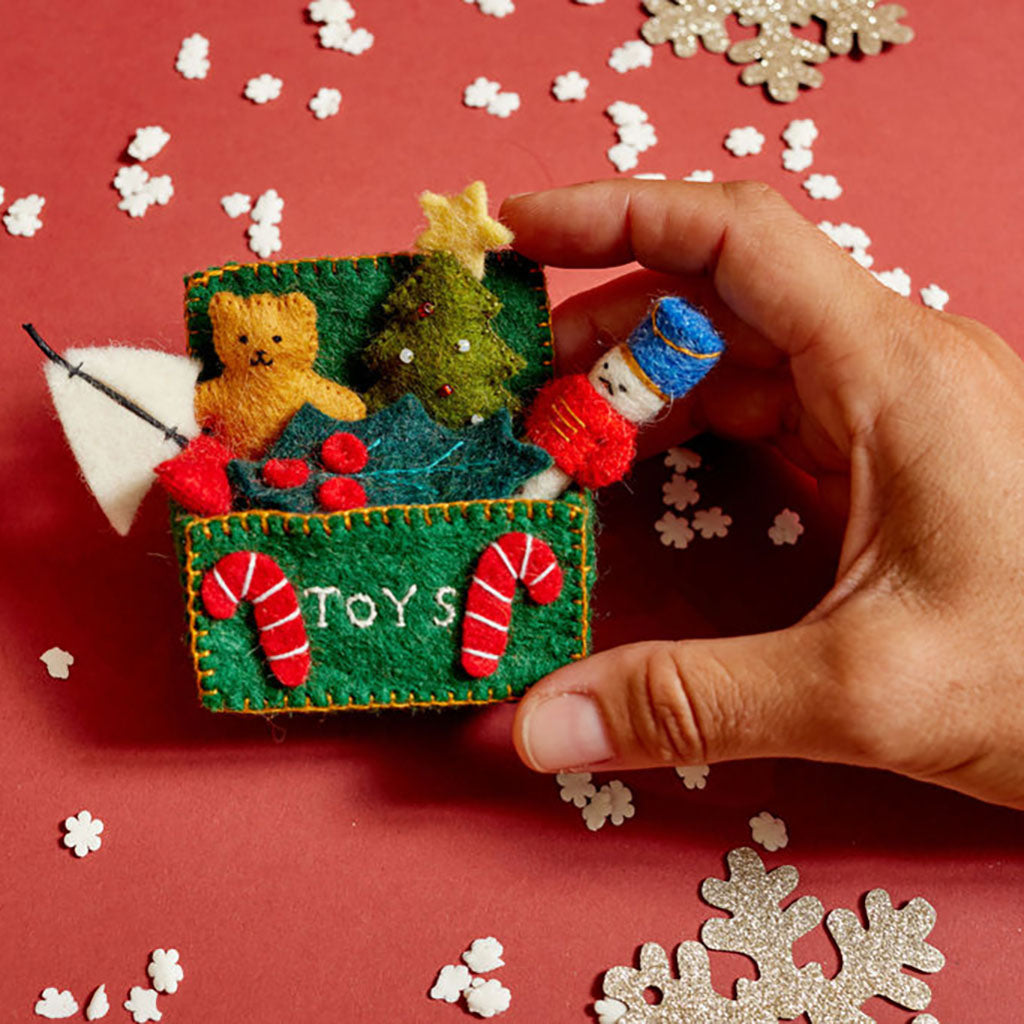 Hand Felted Green Toy Box Ornament – Craftspring