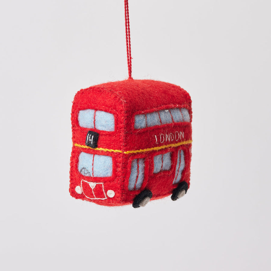 Hand Felted Red Double Decker London Bus Ornament – Craftspring