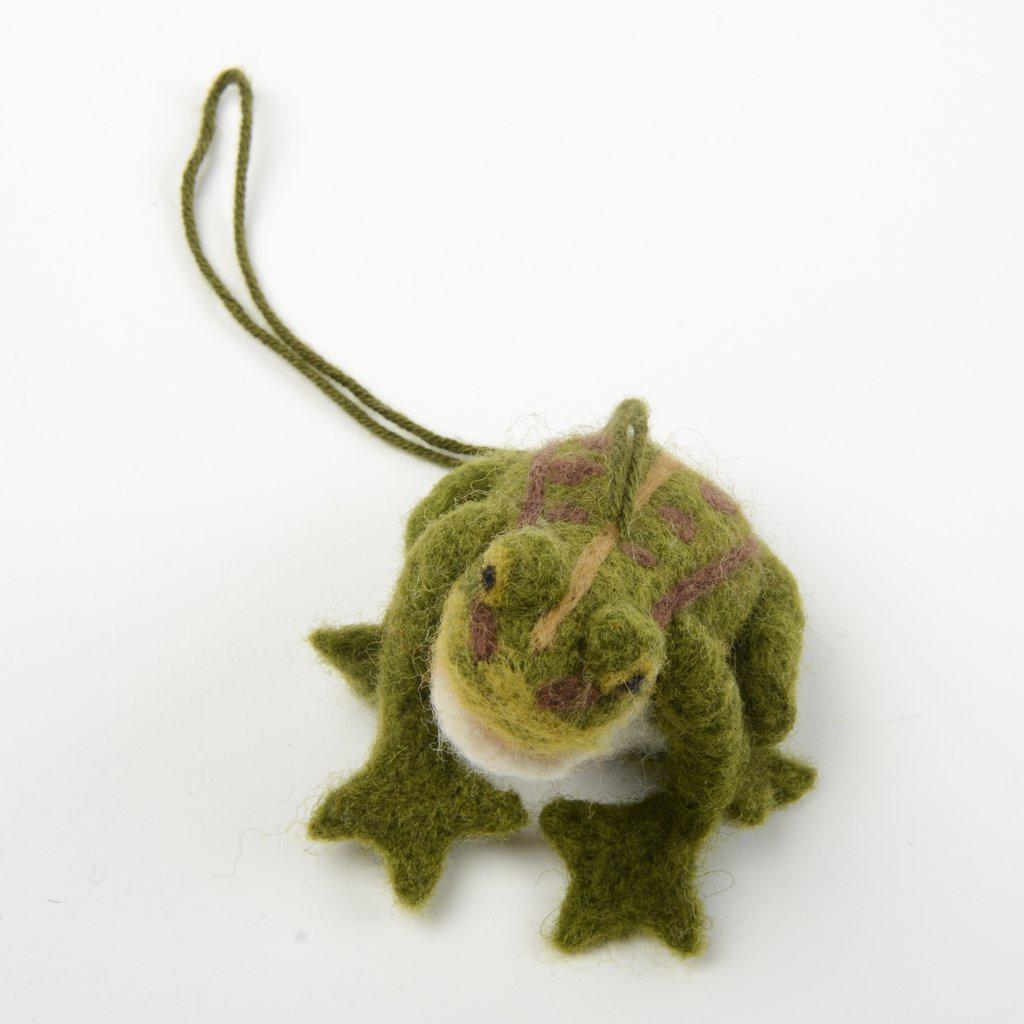 Hand Needle Felted Green Frog Ornament – Craftspring