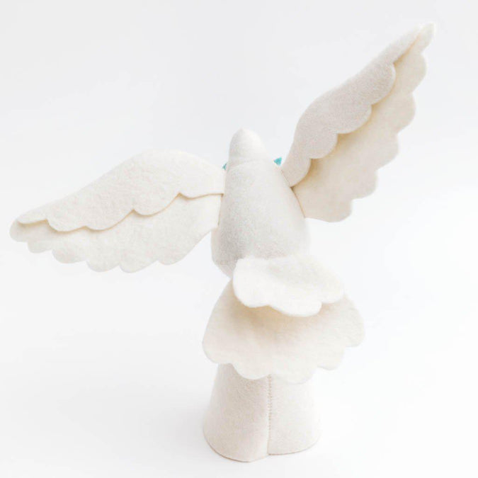 Hand Felted Large Season of Peace White Dove Tree Topper – Craftspring