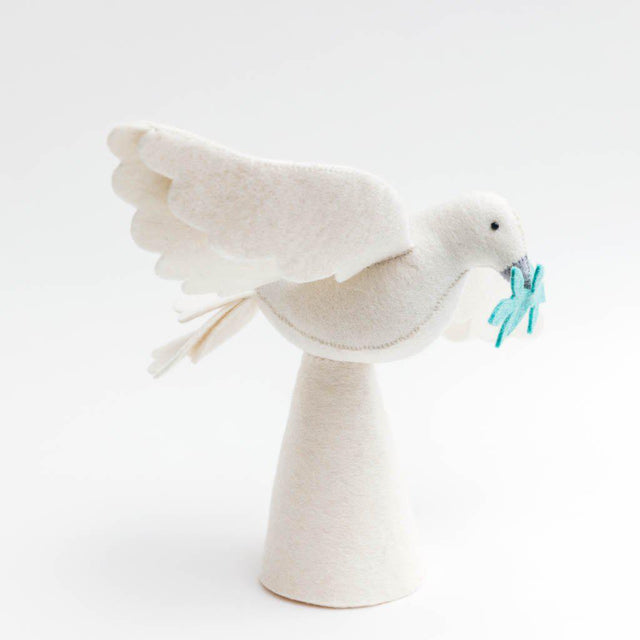 Hand Felted Large Season of Peace White Dove Tree Topper – Craftspring