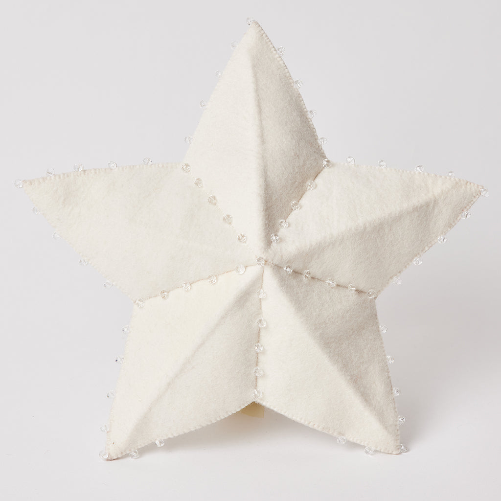 Hand Felted Large White Star Tree Topper – Craftspring