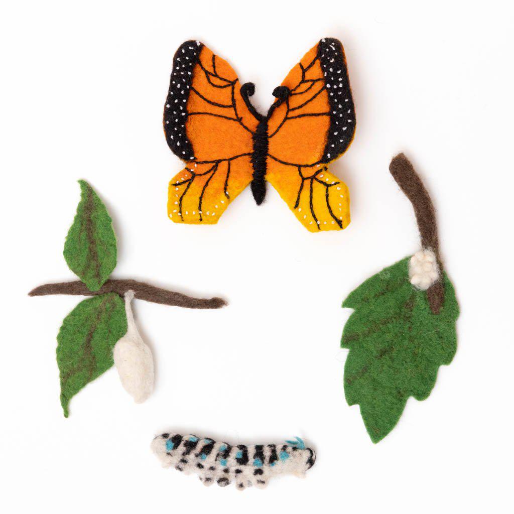 Hand Needle Felted Life Cycle of an Orange Monarch Butterfly Learning ...