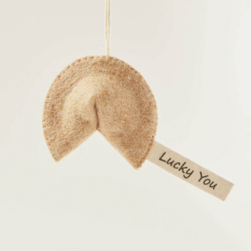 Hand Felted Lucky You Fortune Cookie Ornament – Craftspring