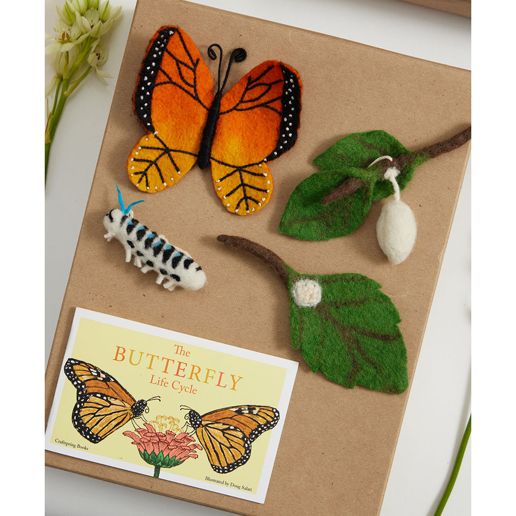 Hand Needle Felted Life Cycle of an Orange Monarch Butterfly Learning ...