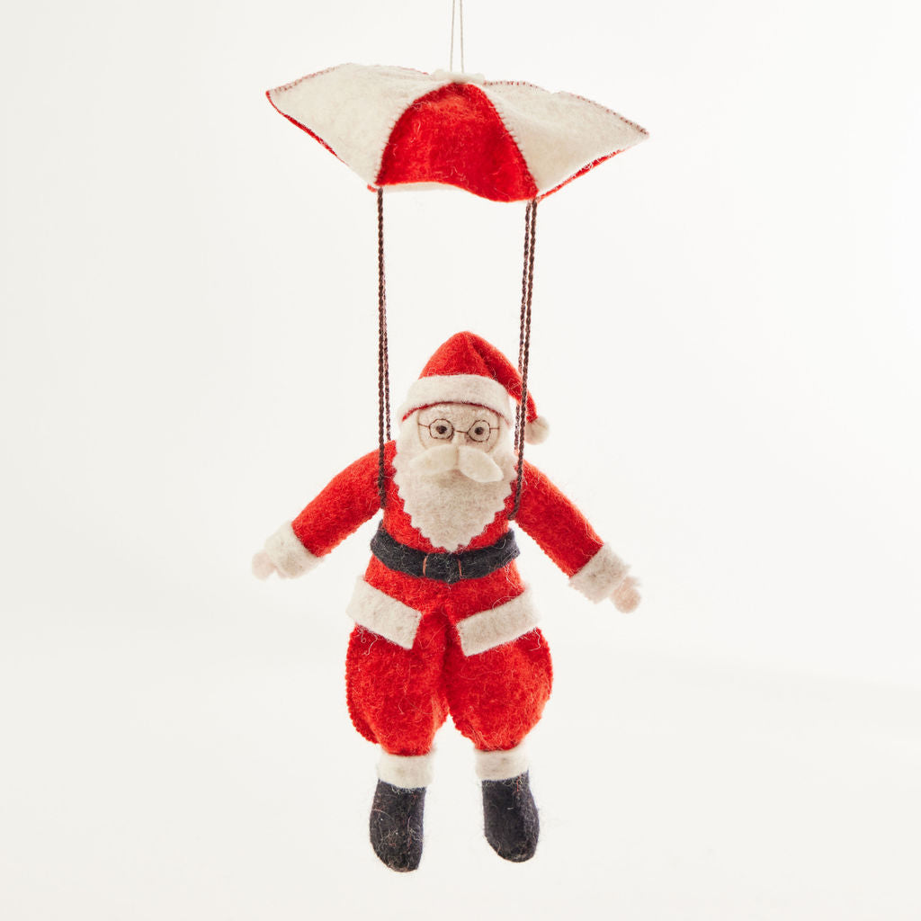 Hand Felted Red Parachute Santa Ornament – Craftspring