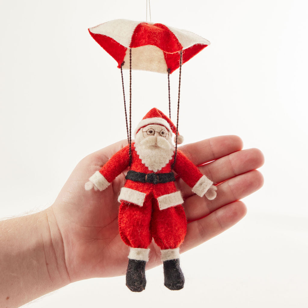 Hand Felted Red Parachute Santa Ornament – Craftspring