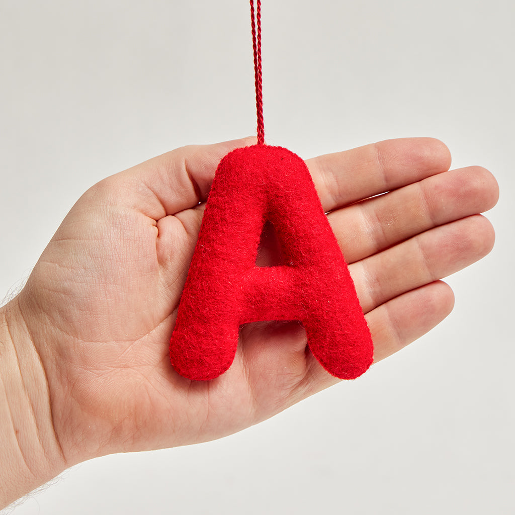 Hand Felted Red Letter Ornament – Craftspring